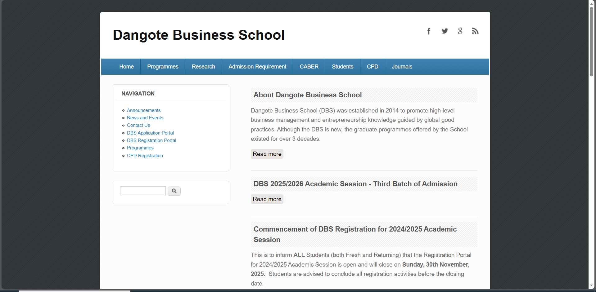 Dangote Business School (DBS) – Schools Directory