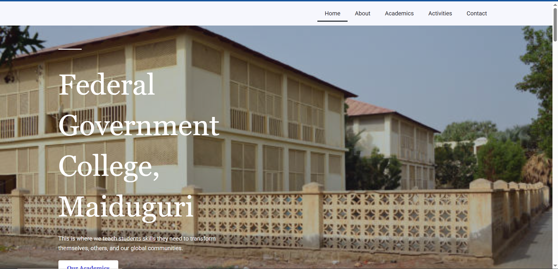 Federal Government College, Maiduguri – Schools Directory